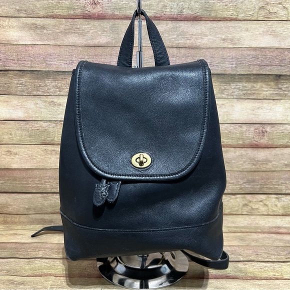 Coach | Bags | Coach Black Leather Vintage Backpack | Poshmark